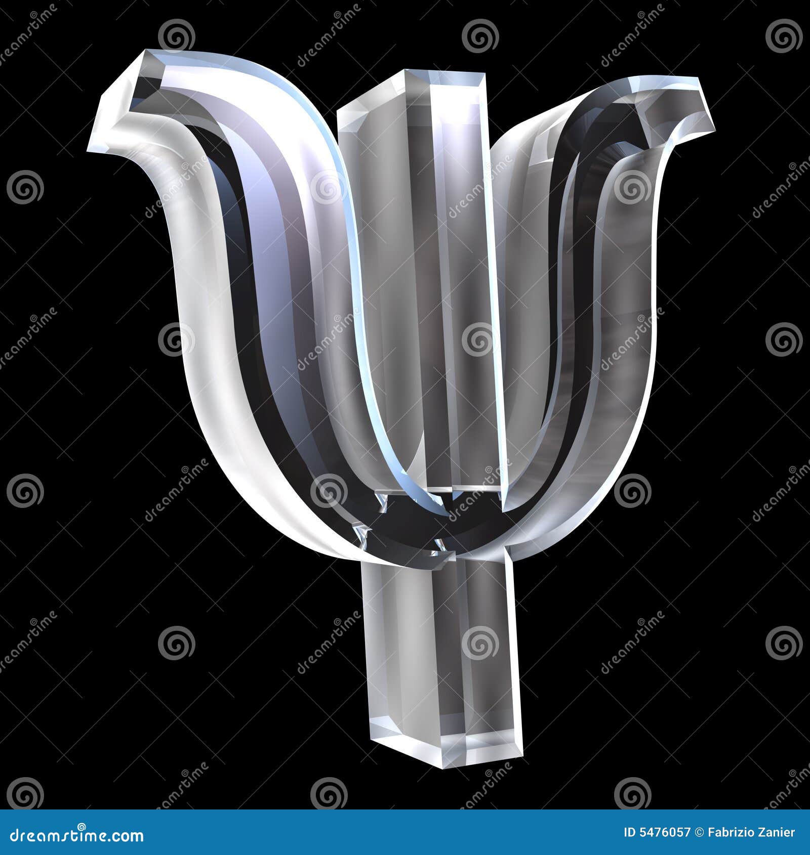 3D Psi Symbol In Glass Stock Image | CartoonDealer.com #5476057