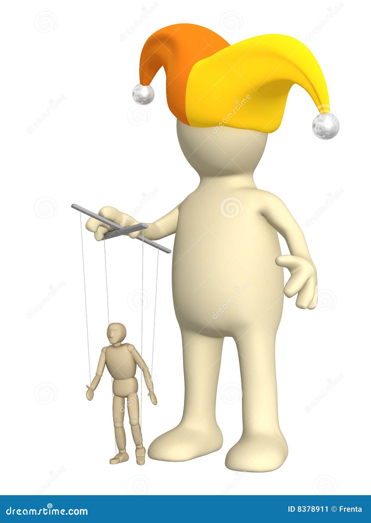 3d Puppet, Managing a Small Doll - Puppet Stock Illustration ...