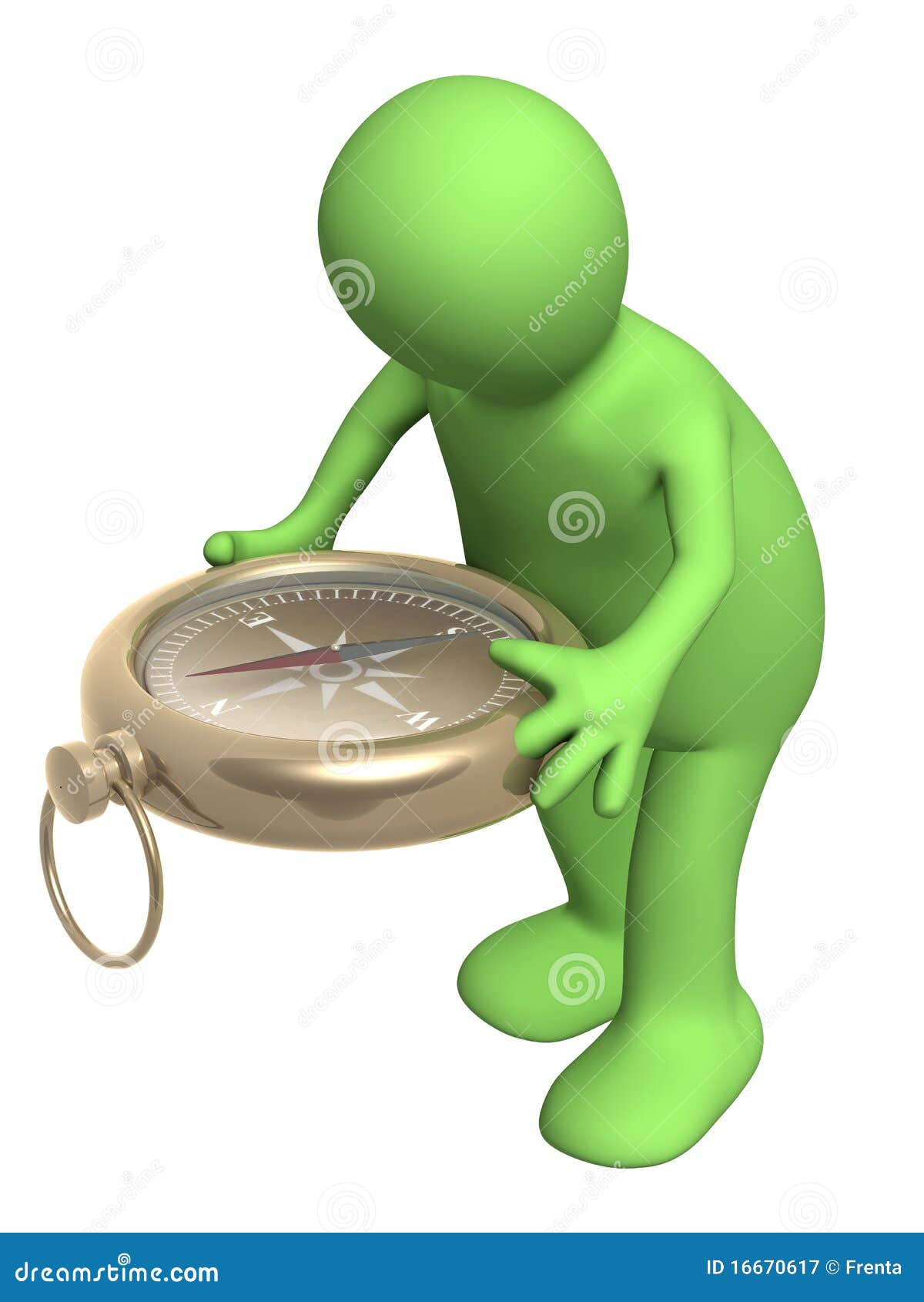 3d puppet with a compass stock illustration. Illustration of hiking ...