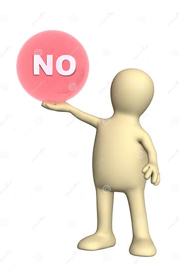 3d Puppet, Holding in a Hand Sign No Stock Illustration - Illustration ...