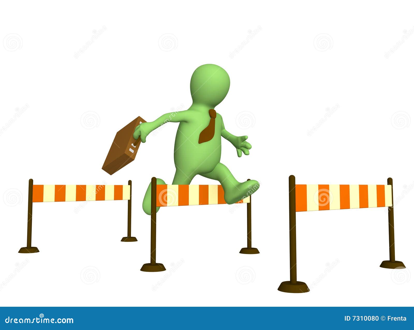 3d Puppet, Jumping through a Barrier Stock Illustration - Illustration ...