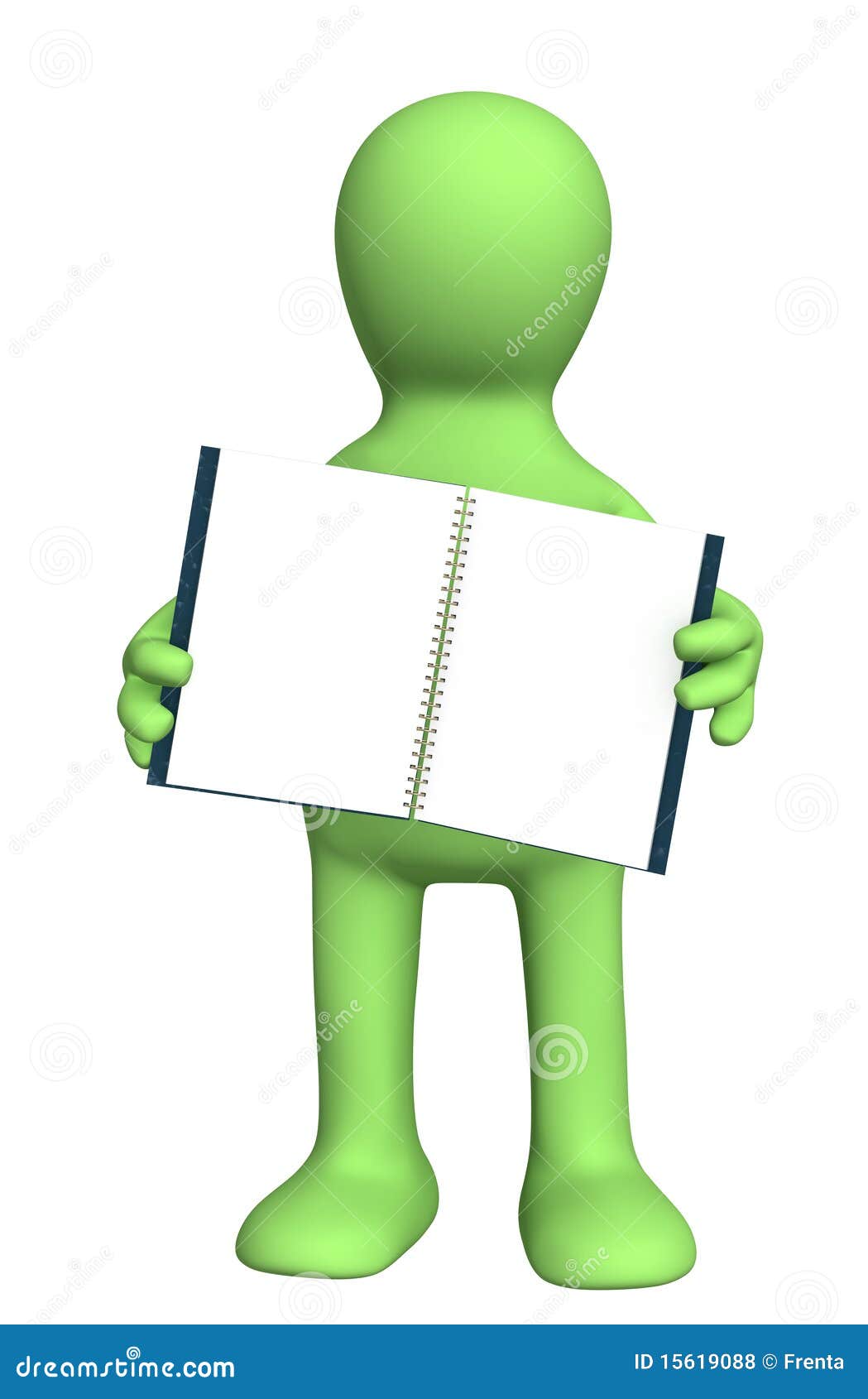 3d puppet with a notebook stock illustration. Illustration of idea ...