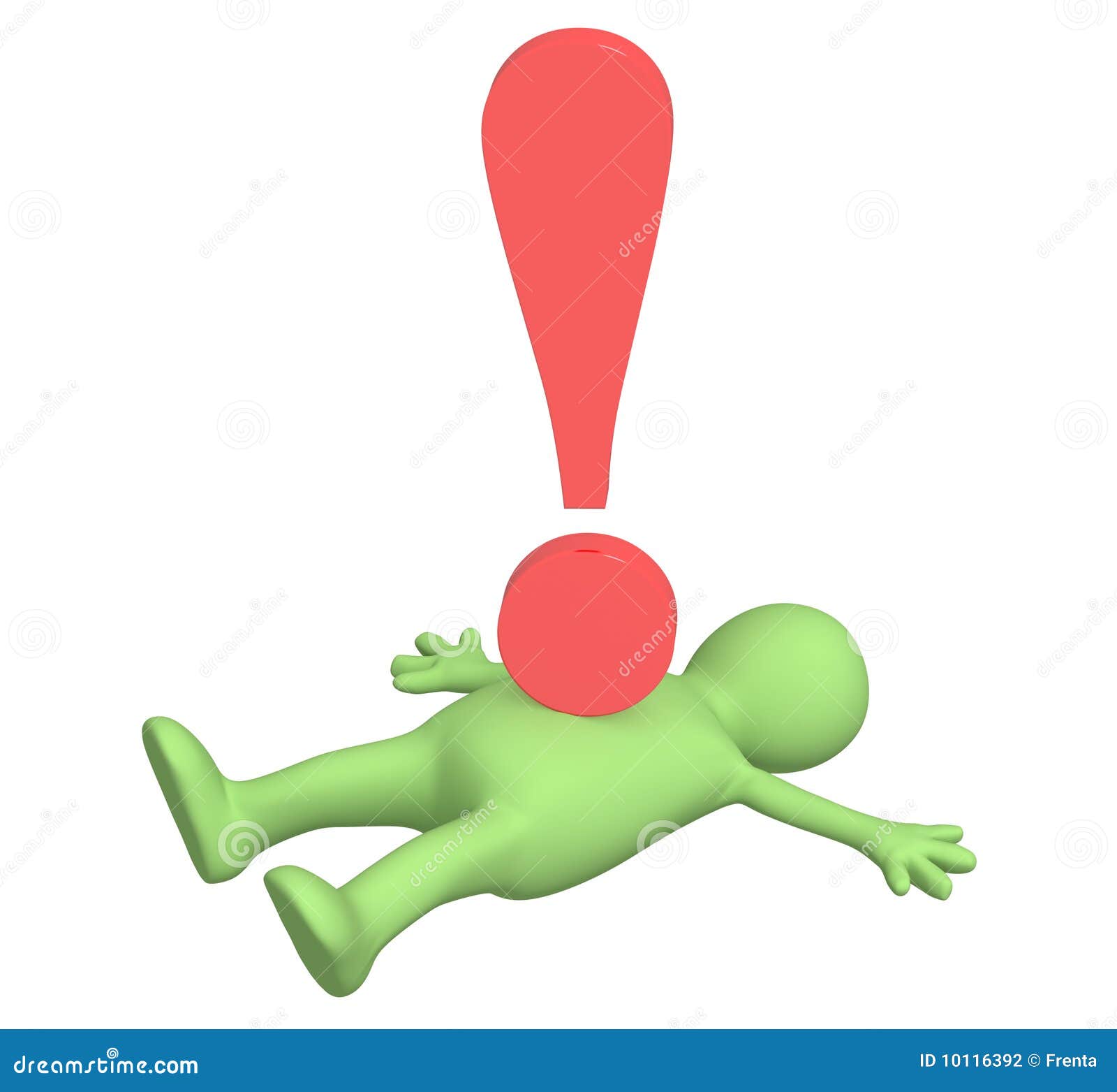 3d Puppet, Pressed Down by Exclamation Mark Stock Illustration ...