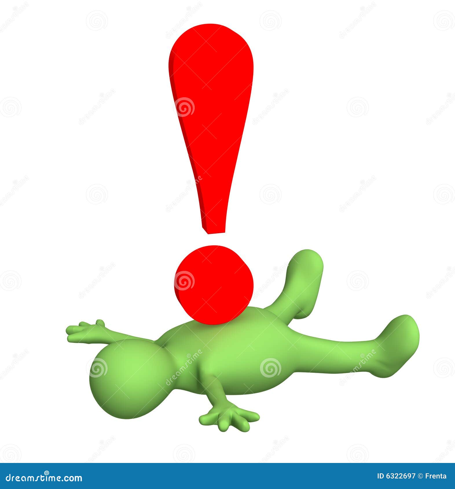 3d Puppet, Pressed Down by Exclamation Mark Stock Illustration ...