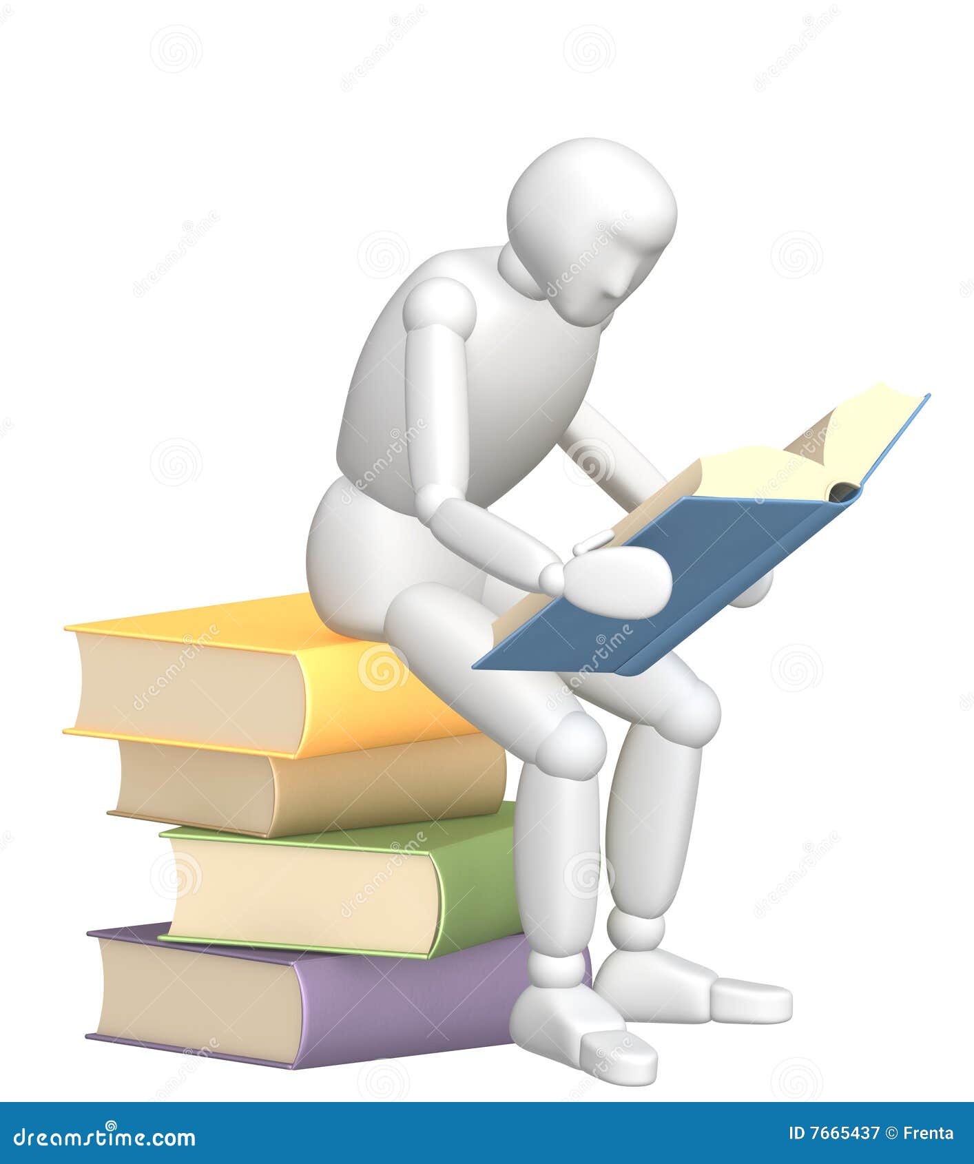 3d Puppet, Reading the Book Stock Illustration - Illustration of ...