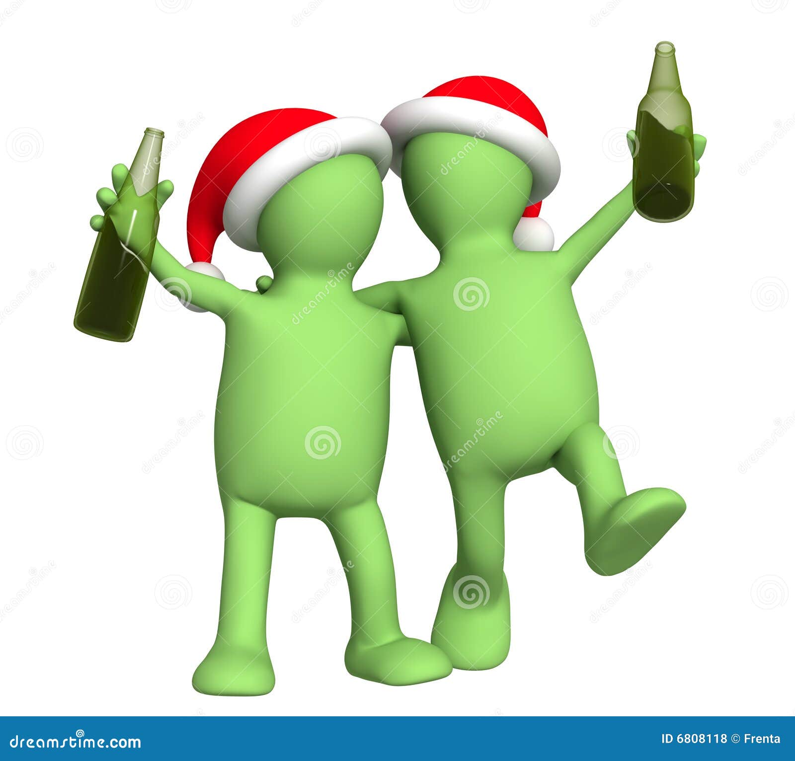 3d Puppets Celebrating Christmas Stock Illustration - Illustration of ...