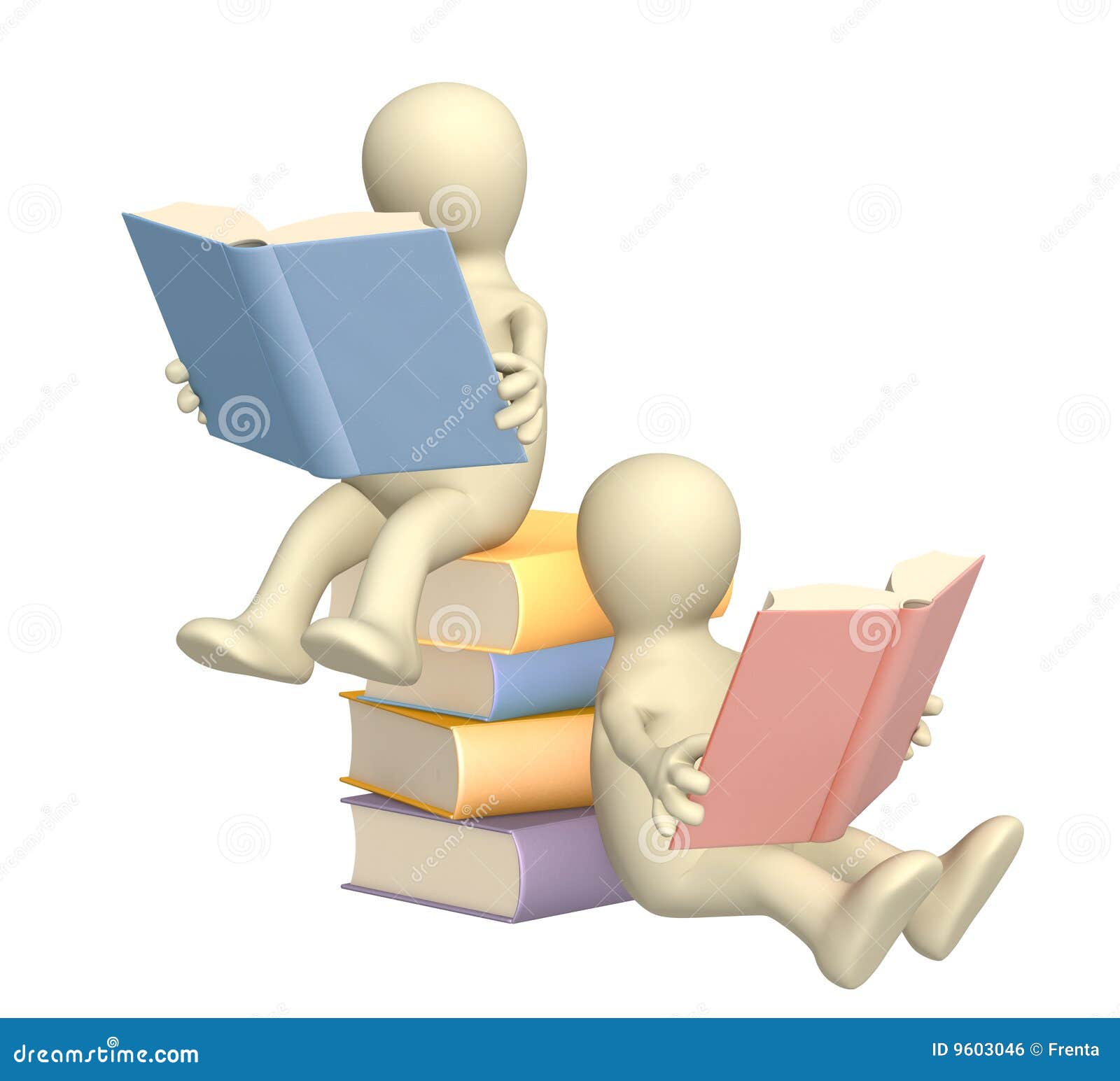 3d Puppets, Reading the Book Stock Illustration - Illustration of ...