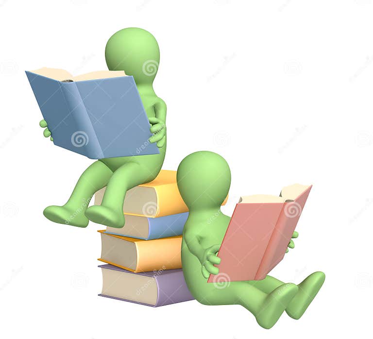 3d Puppets, Reading the Book Stock Illustration - Illustration of ...