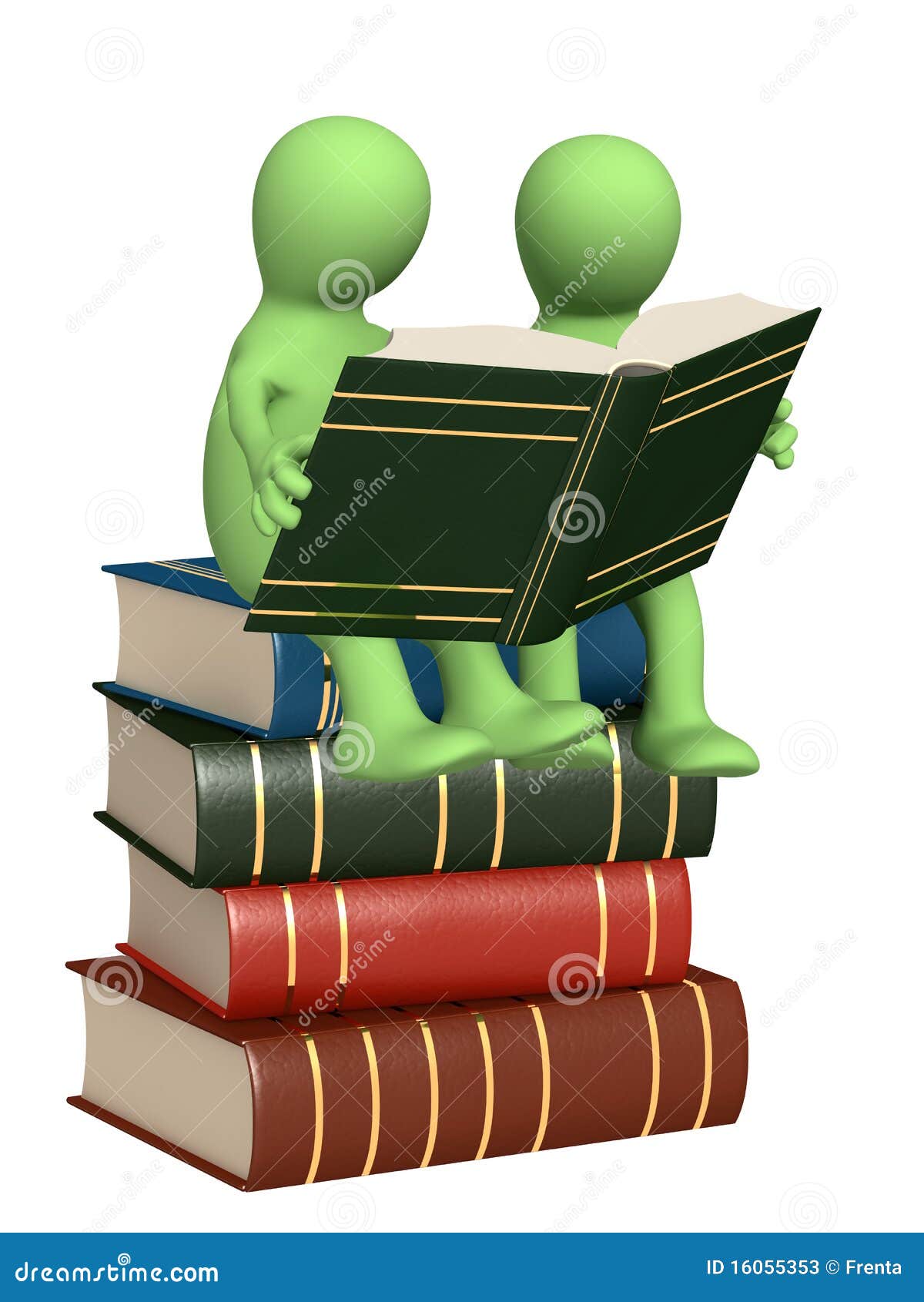 3d Puppets, Reading the Books Stock Illustration - Illustration of ...