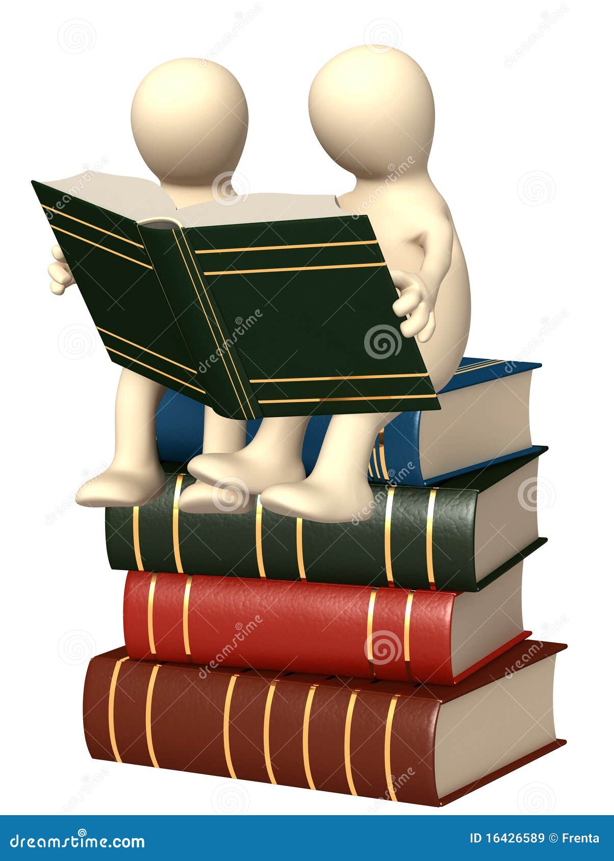 3d Puppets, Reading the Books Stock Illustration - Illustration of ...