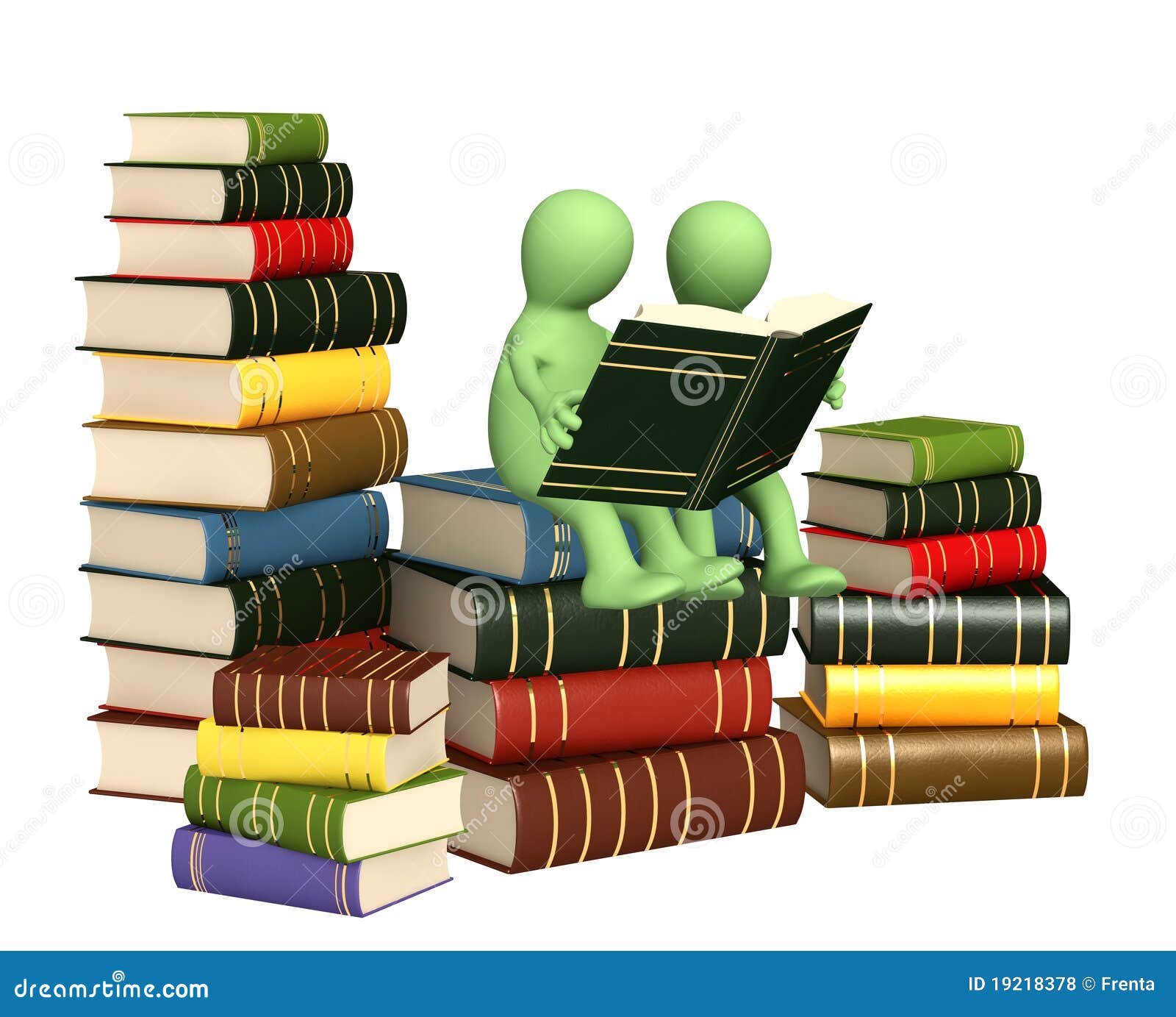 3d Puppets, Reading the Books Stock Illustration - Illustration of ...