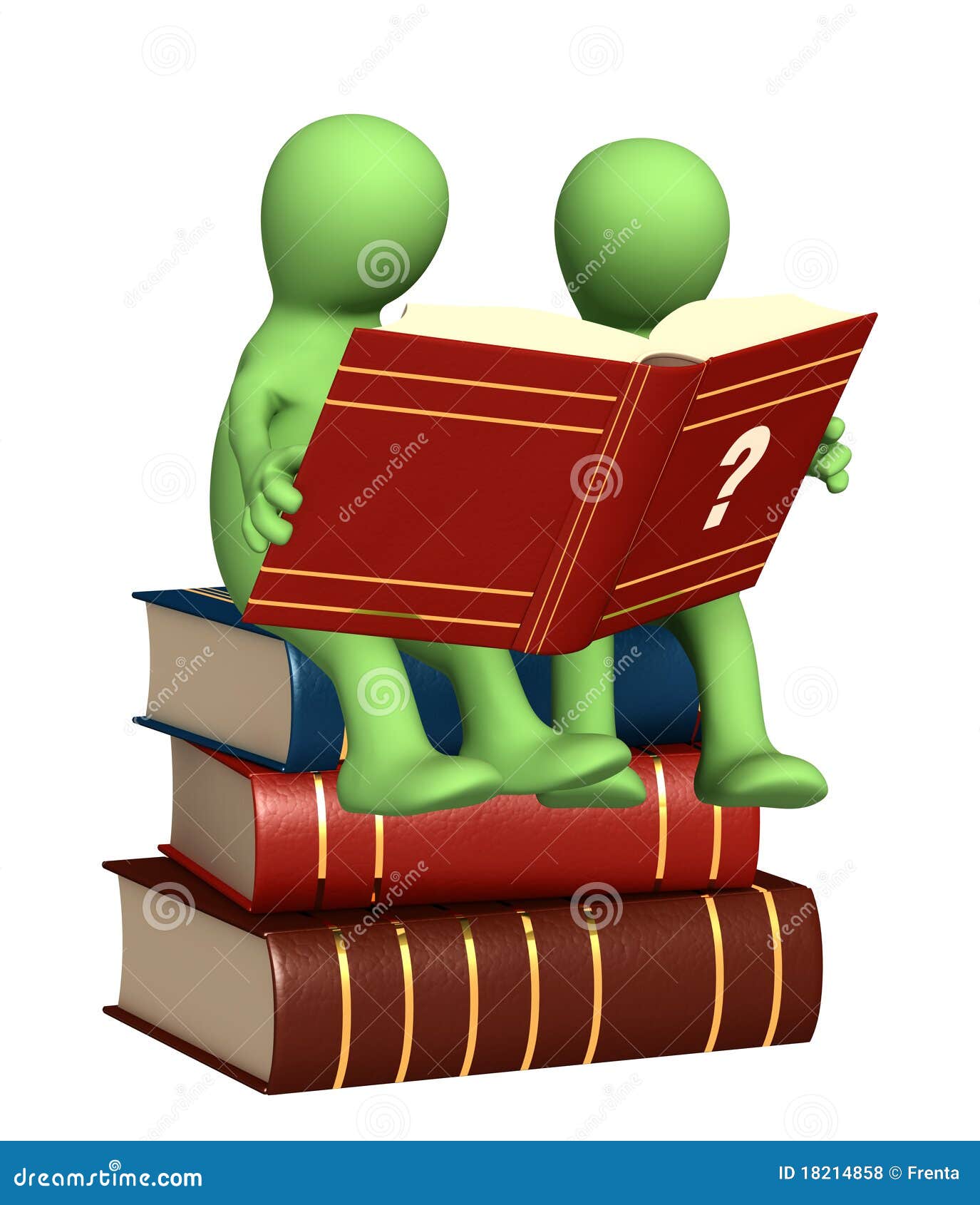 3d Puppets, Reading the Dictionary Stock Illustration - Illustration of ...