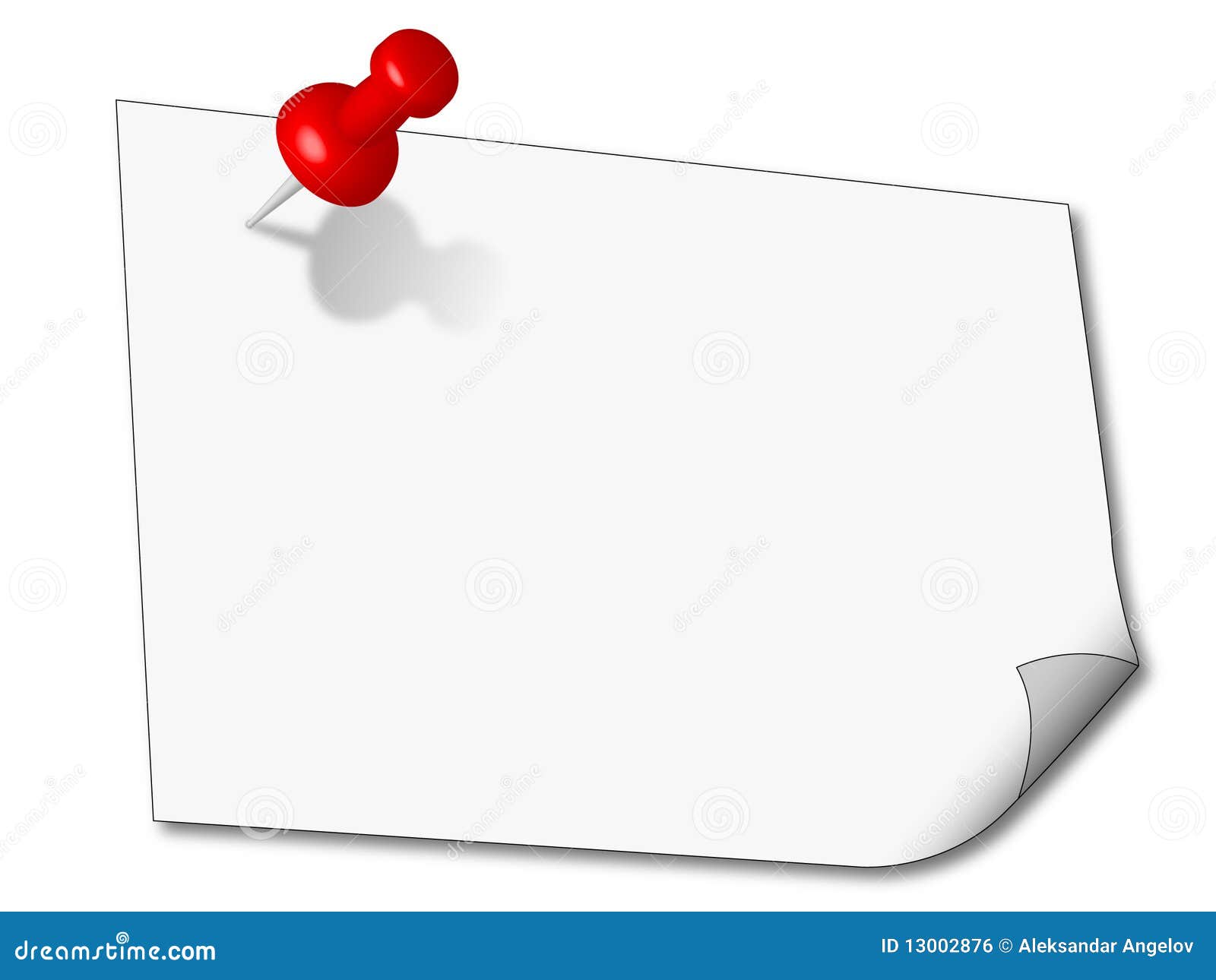 3D Push Pin and a Paper Note Stock Vector - Illustration of push ...