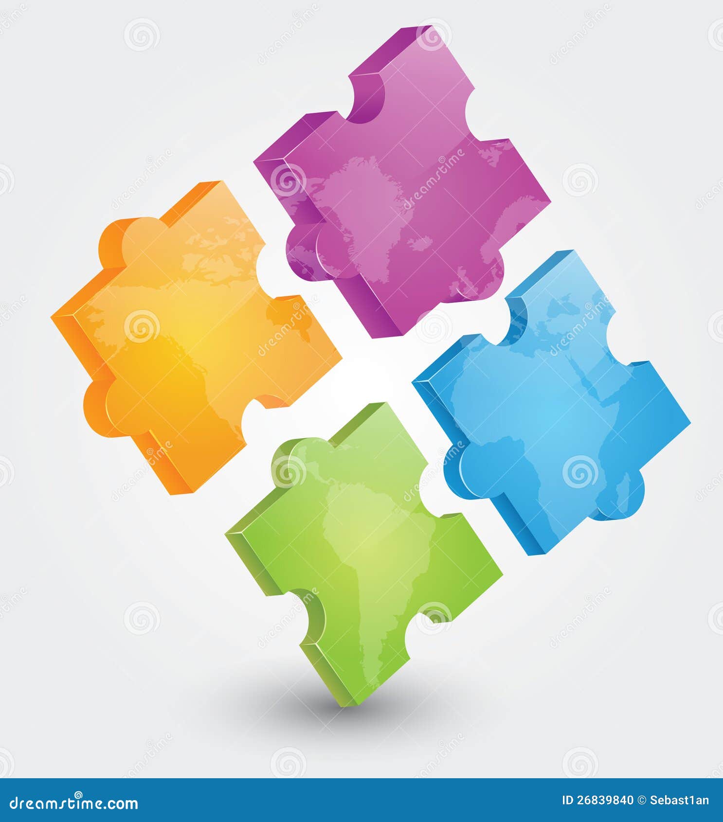 3D Puzzle stock vector. Illustration of blue, puzzle - 26839840