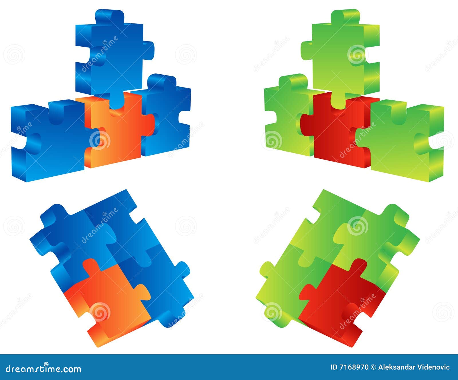 3d puzzle stock vector. Illustration of struggle, success - 7168970