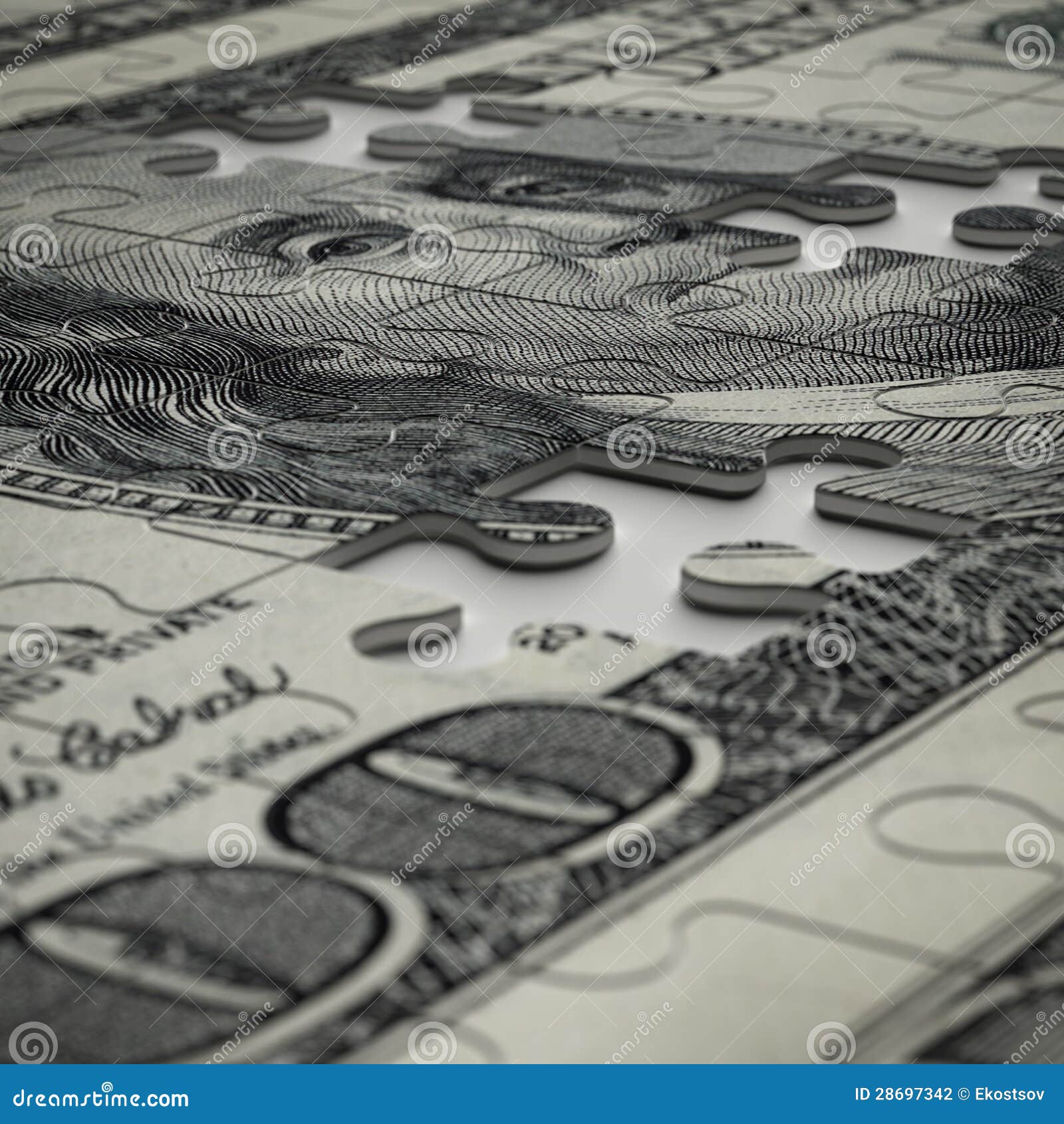 Puzzle, 100 Dollar Bill, And Business Figure Stock Photography ...