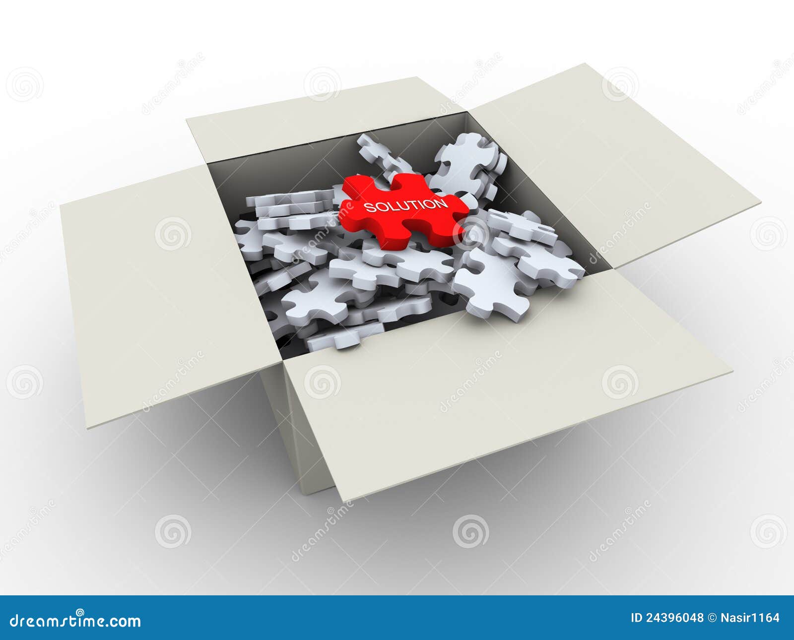 3d puzzle pieces box stock illustration. Illustration of combined ...