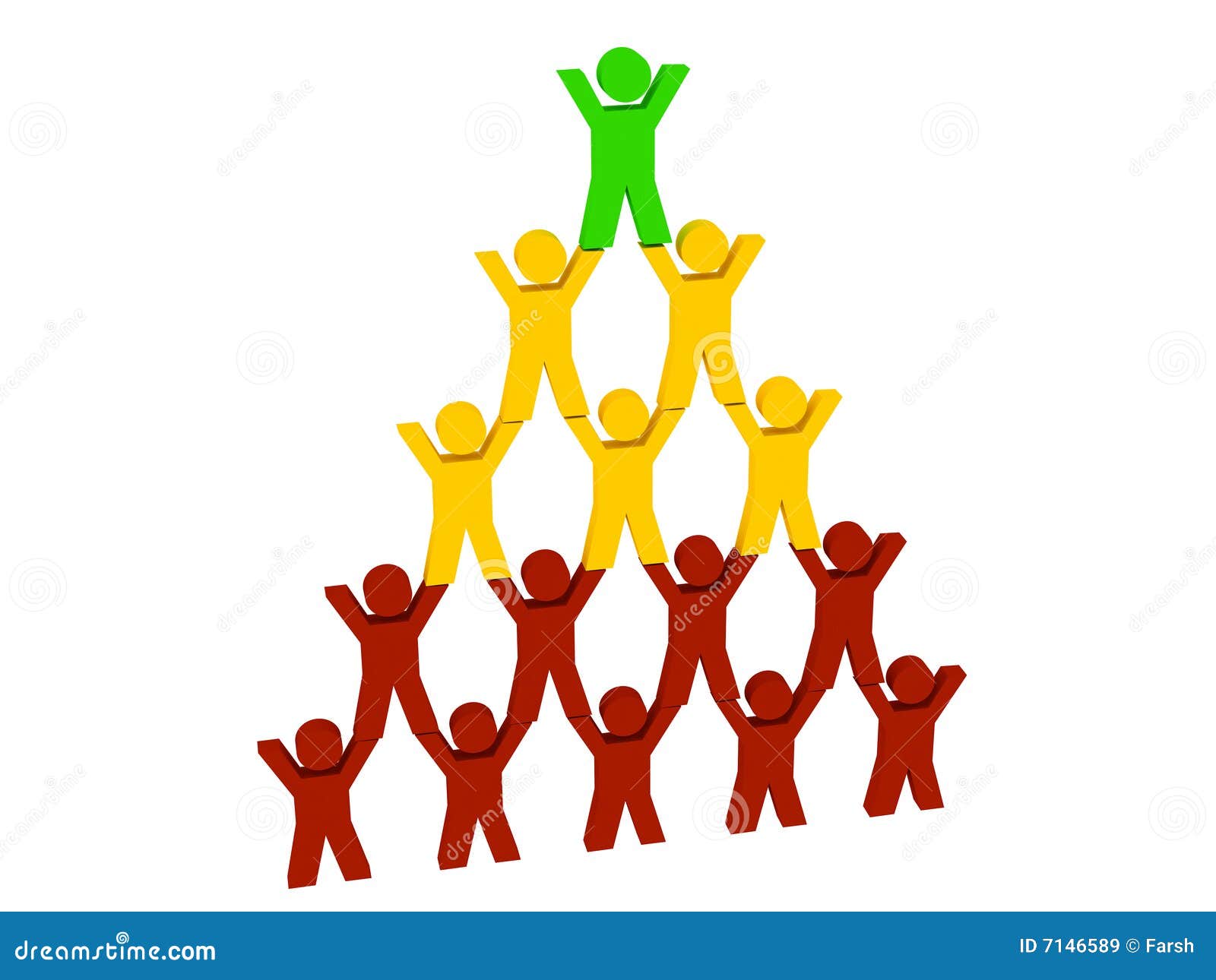 3d pyramid of people stock illustration. Illustration of green - 7146589