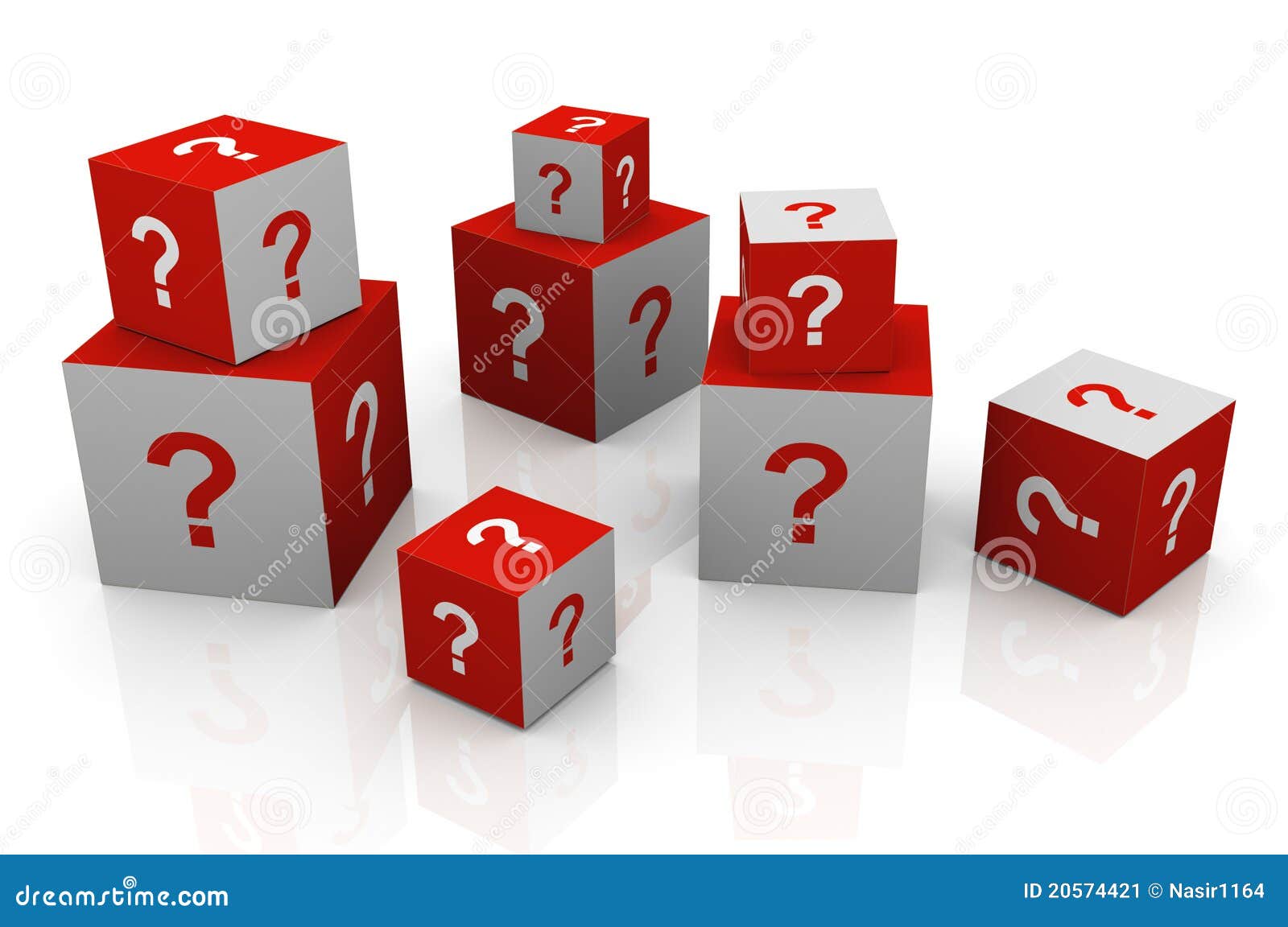 3d question mark cubes stock illustration. Illustration of education ...