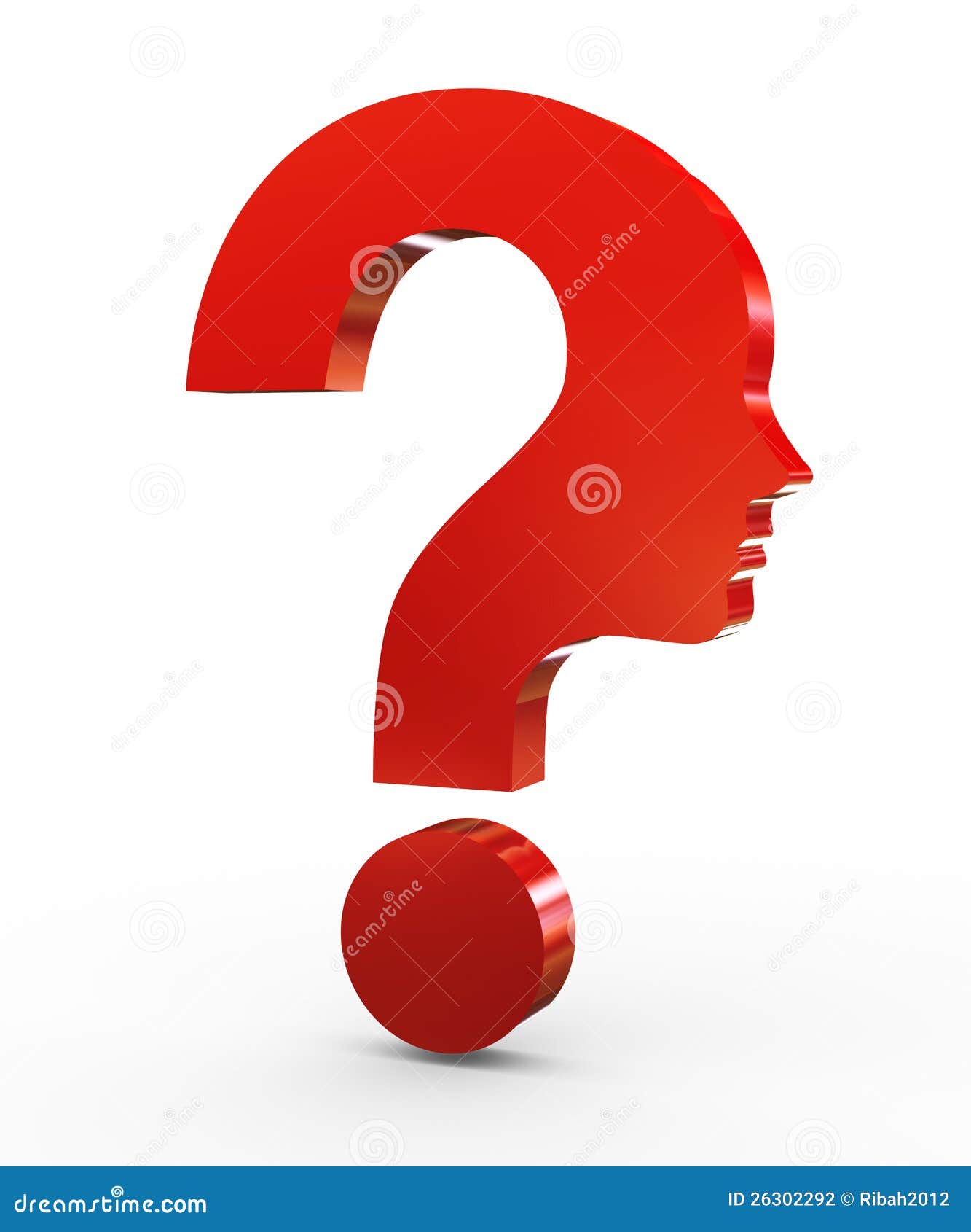 3d question mark face stock illustration. Illustration of creation ...