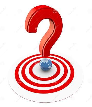 3d question mark on target stock illustration. Illustration of ...