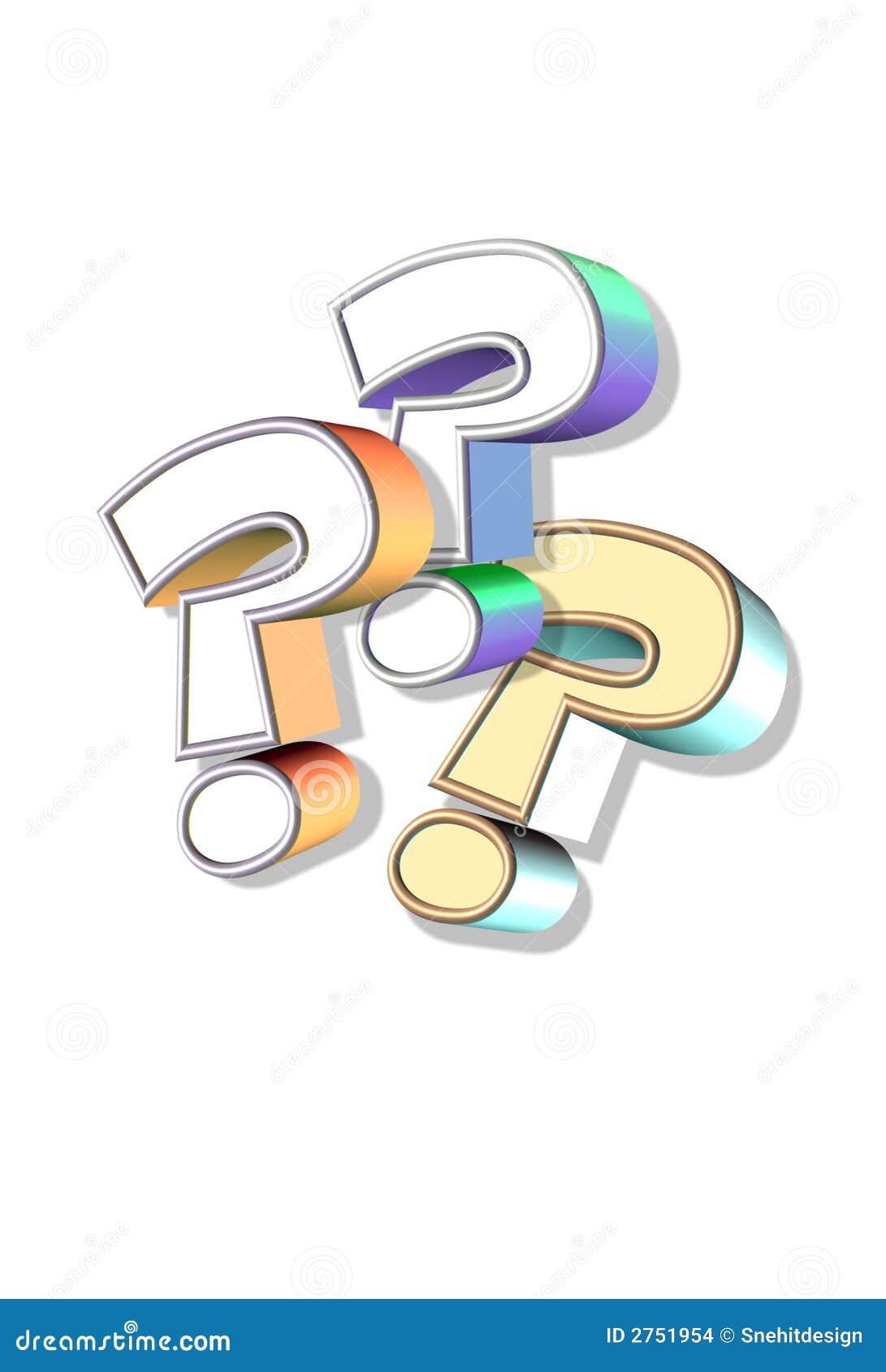 3D question marks stock illustration. Illustration of worry - 2751954