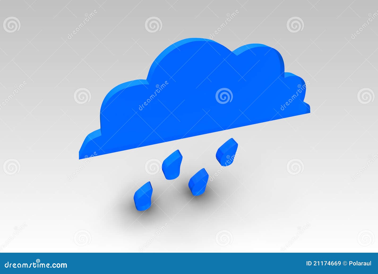 3d Rain Icon stock illustration. Illustration of cloud - 21174669