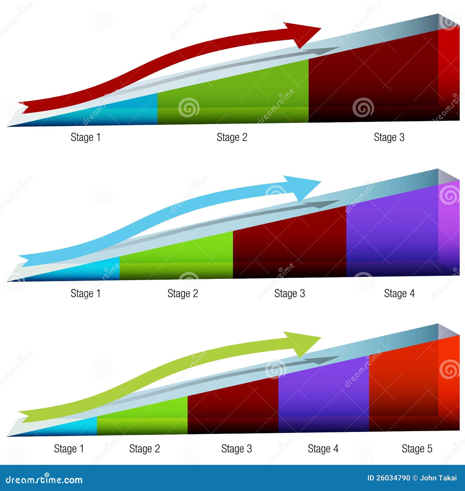 3D Ramp Chart Set stock vector. Illustration of chart - 26034790