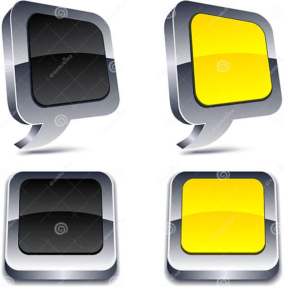 3d realistic buttons. stock vector. Illustration of chat - 15163344