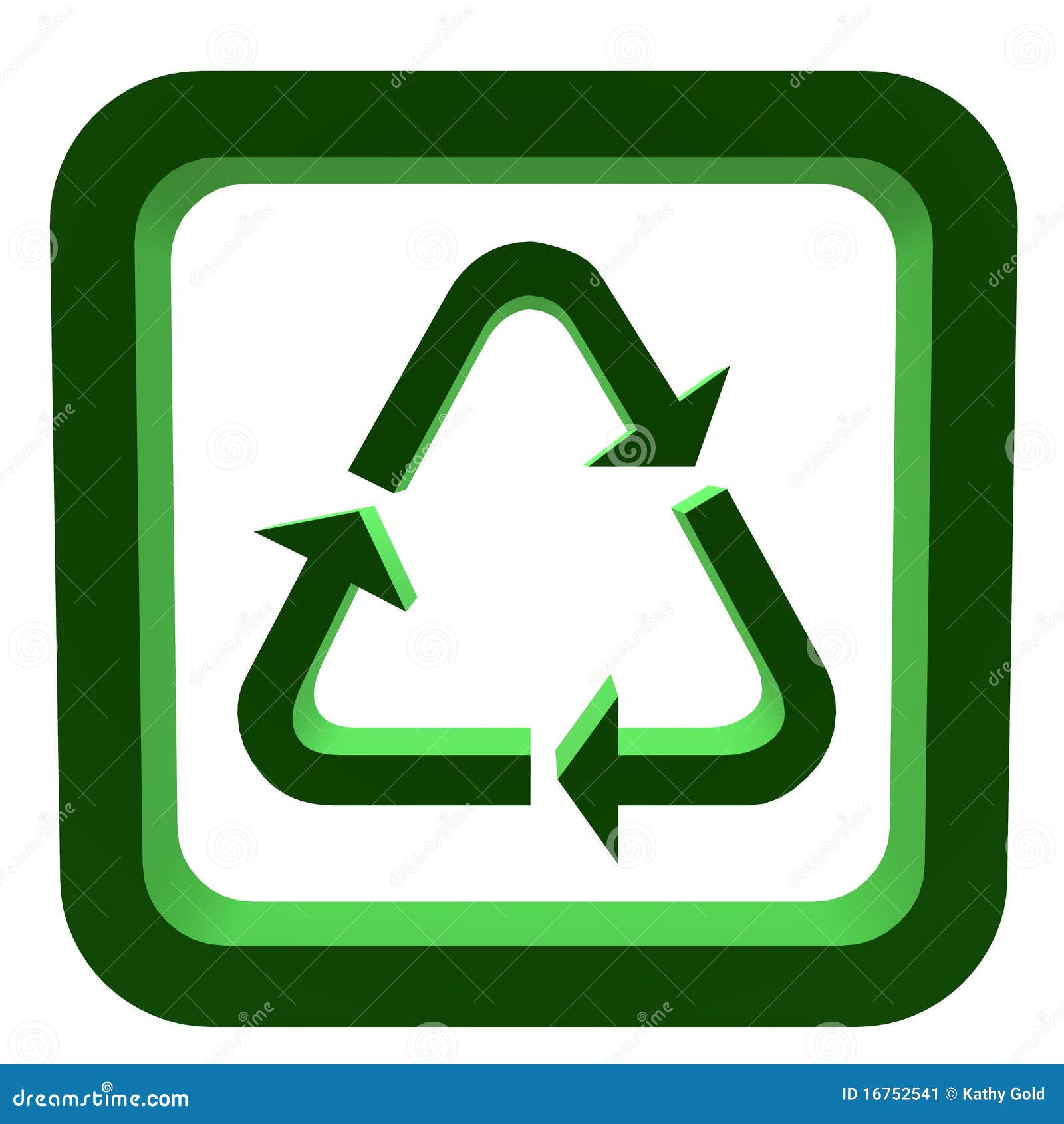 3D Recycle Symbol stock illustration. Illustration of glass - 16752541