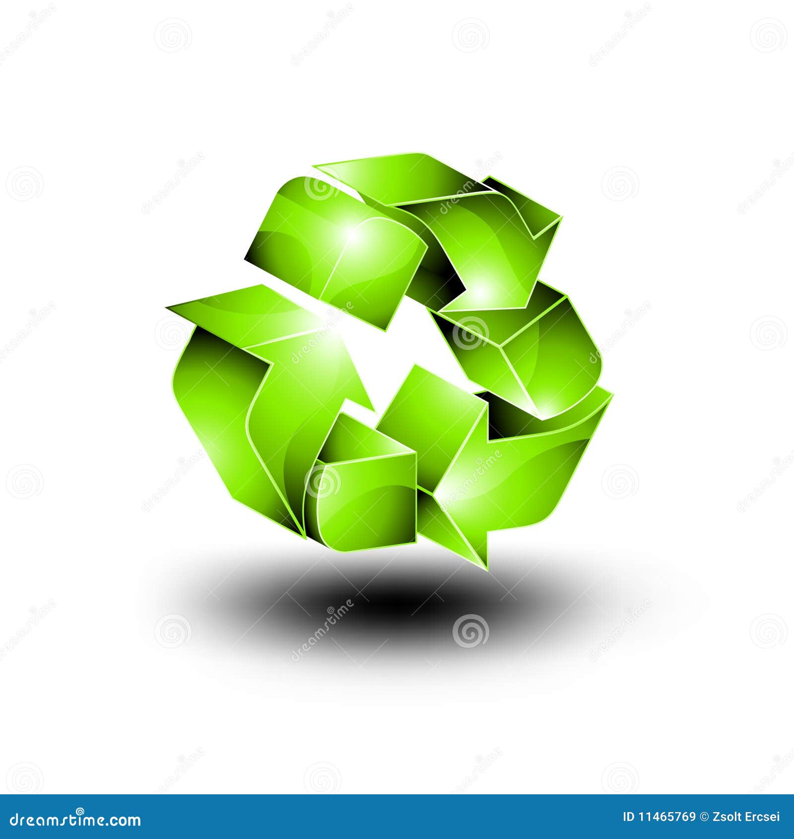 3D Recycling Icon - Glossy Vector Design Stock Vector - Illustration of ...