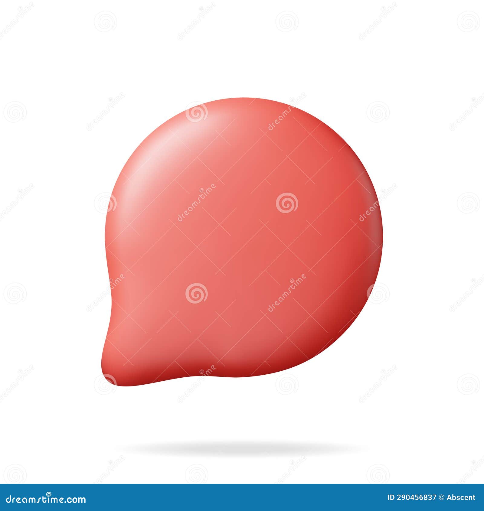 3D Red Blank Speech Bubble Isolated on White Stock Vector ...