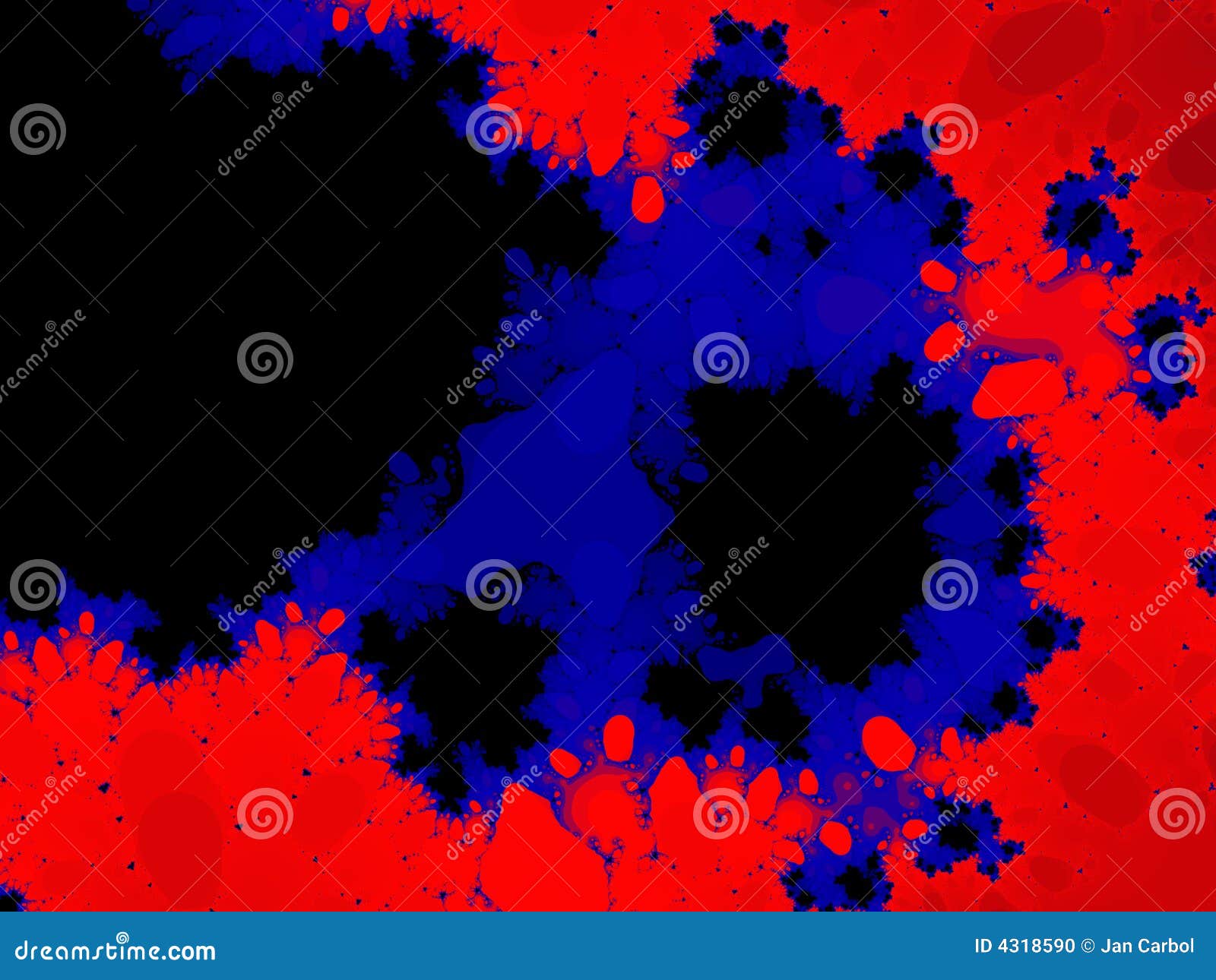 3D red blue fractal stock illustration. Illustration of space - 4318590