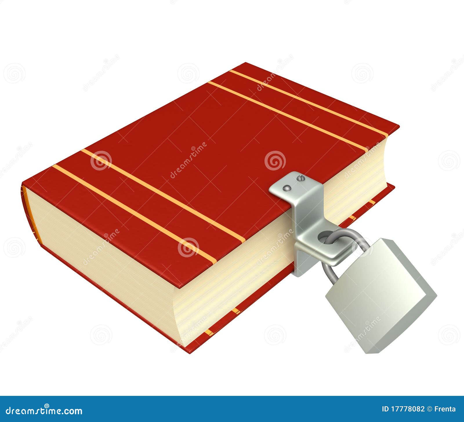 3d Red Book, Closed on the Lock Stock Illustration - Illustration of ...