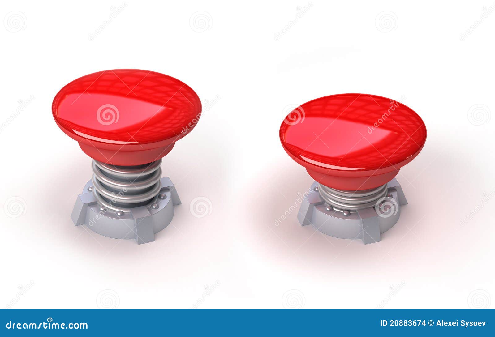 3d red button stock illustration. Illustration of round - 20883674