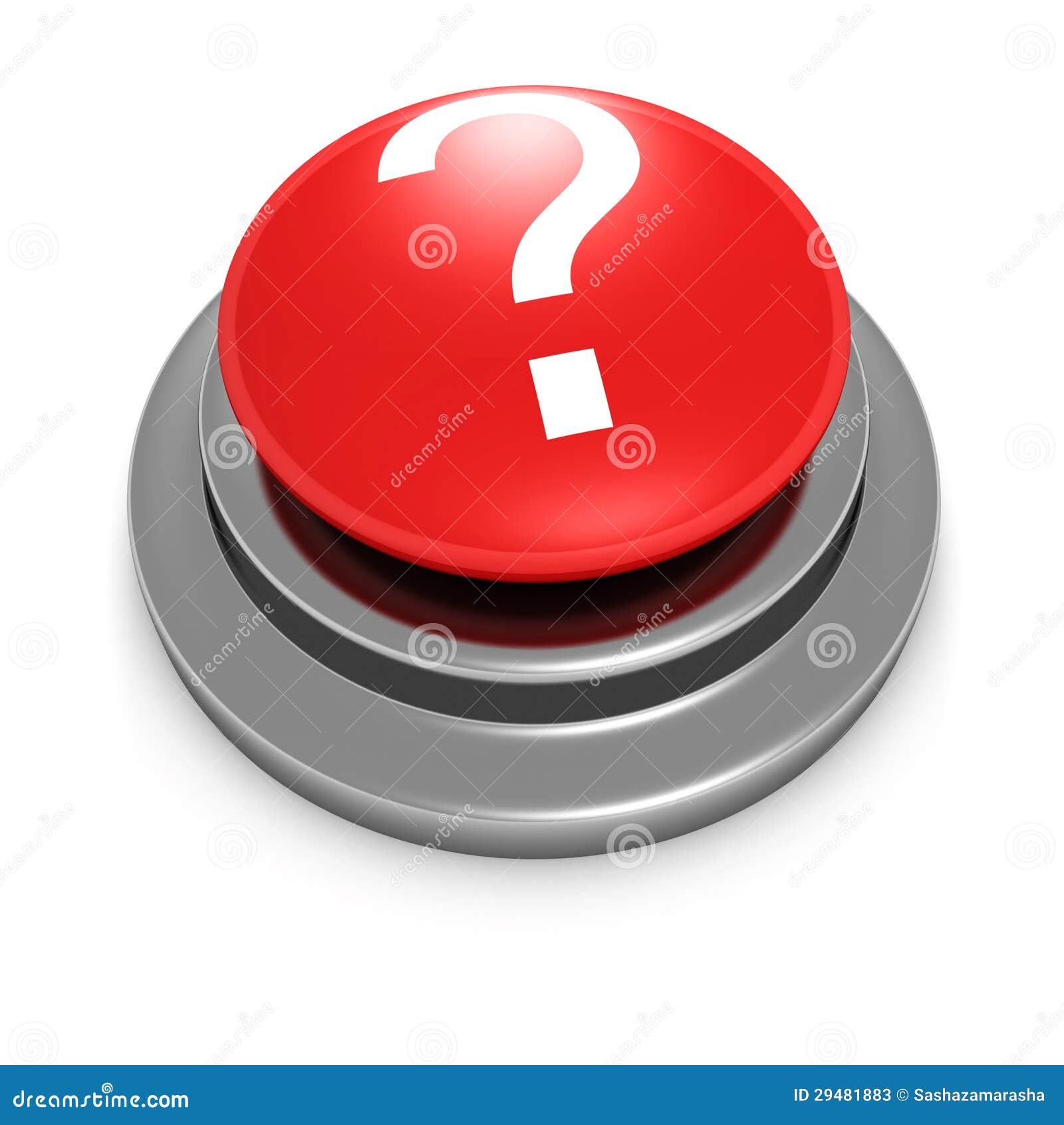 3d Red Button with Question Mark Stock Illustration - Illustration of ...