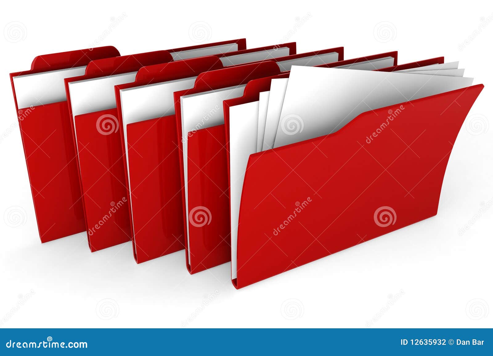 3d Red Dossier on White Background Stock Illustration - Illustration of ...