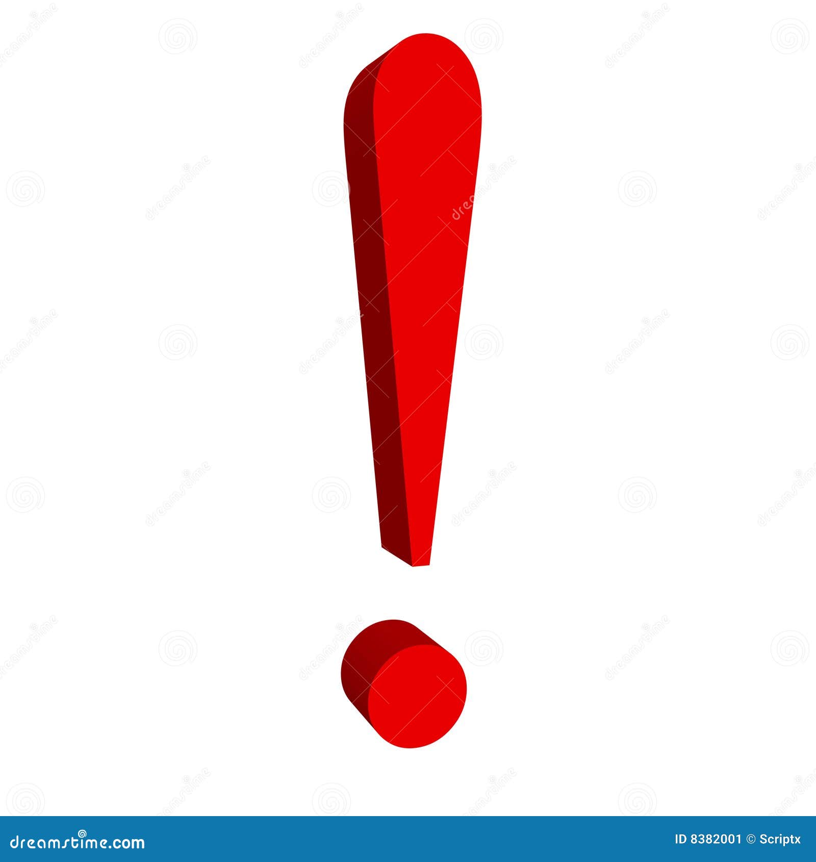 3D red exclamation sign stock illustration. Illustration of alert - 8382001