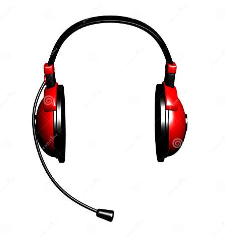 3d Red Headphones stock illustration. Illustration of hear - 16609322