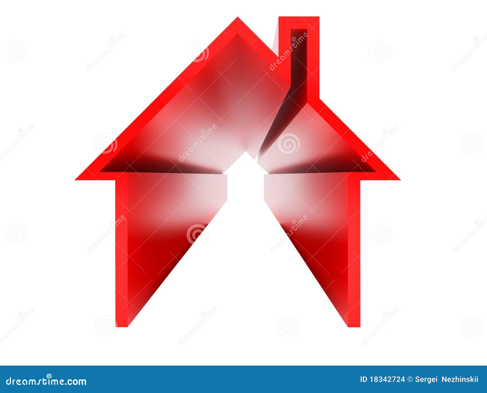 3d Red house stock illustration. Illustration of symbol - 18342724