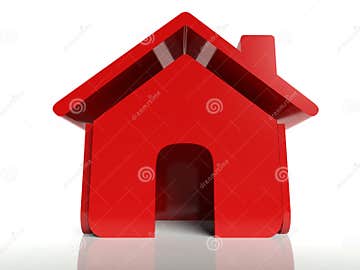 3d red house icon, symbol stock illustration. Illustration of kennel ...