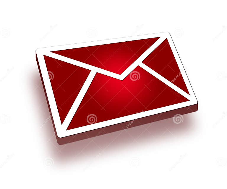 3d red mail icon stock illustration. Illustration of conceptual - 9917754