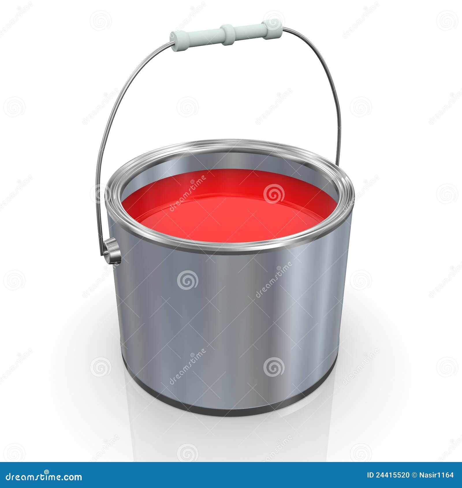 3d red paint bucket stock illustration. Illustration of model - 24415520