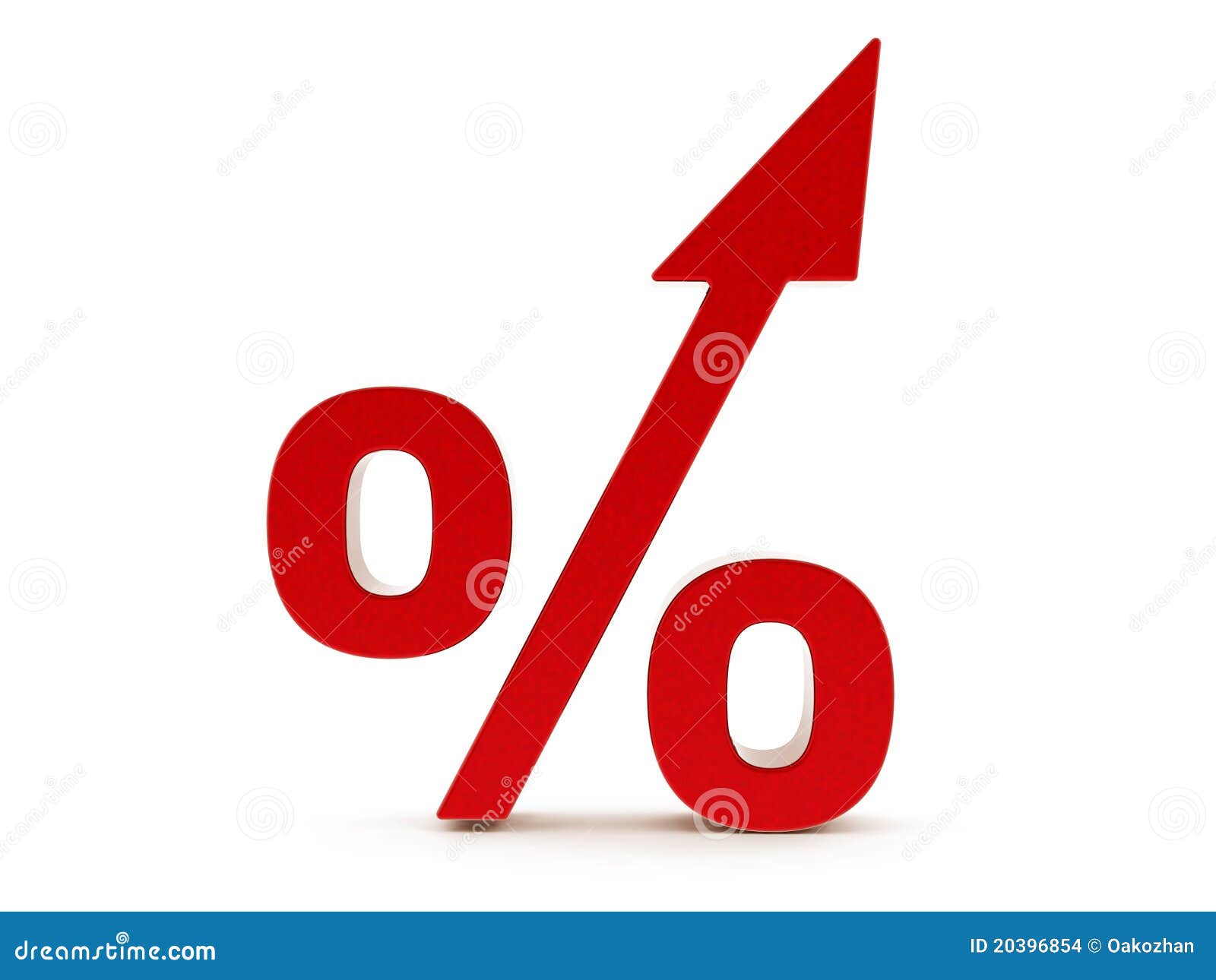 3d Red Percent increase stock illustration. Illustration of icon - 20396854