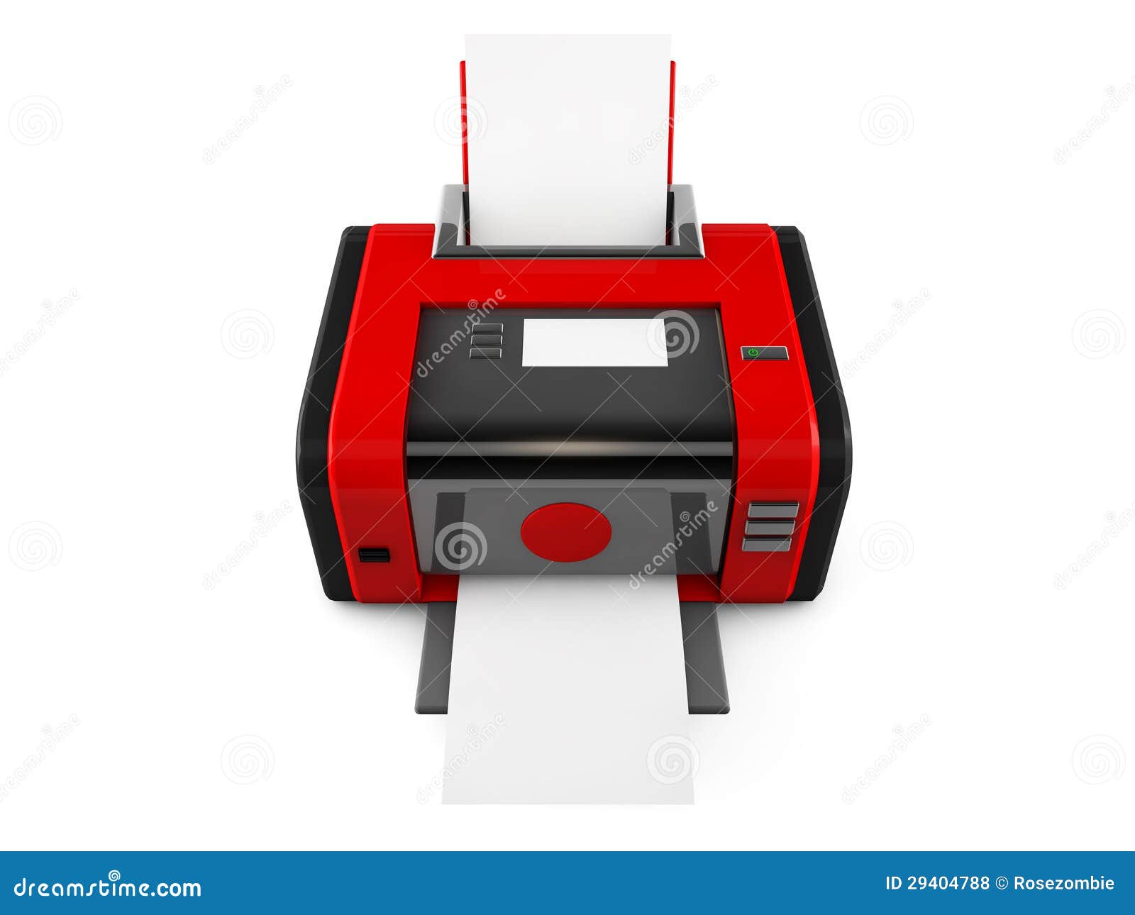 3d red printer stock illustration. Illustration of electronic - 29404788
