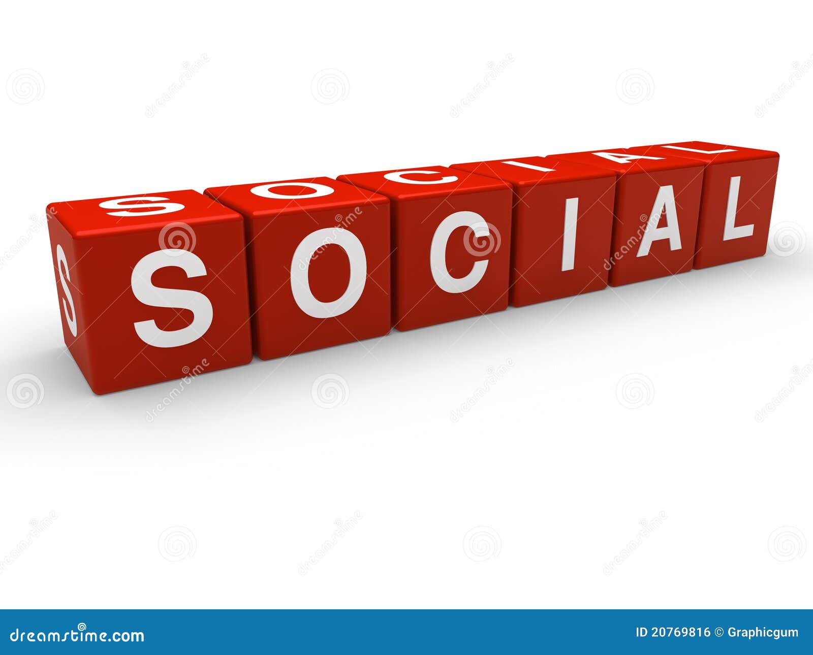 3d red social cube stock illustration. Illustration of group - 20769816