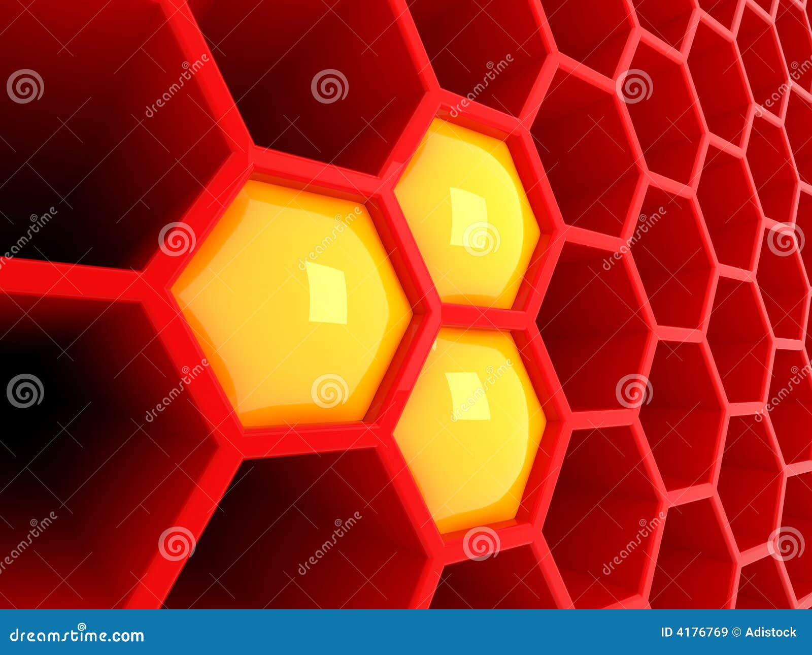 3d red tech honeycomb stock illustration. Illustration of built - 4176769