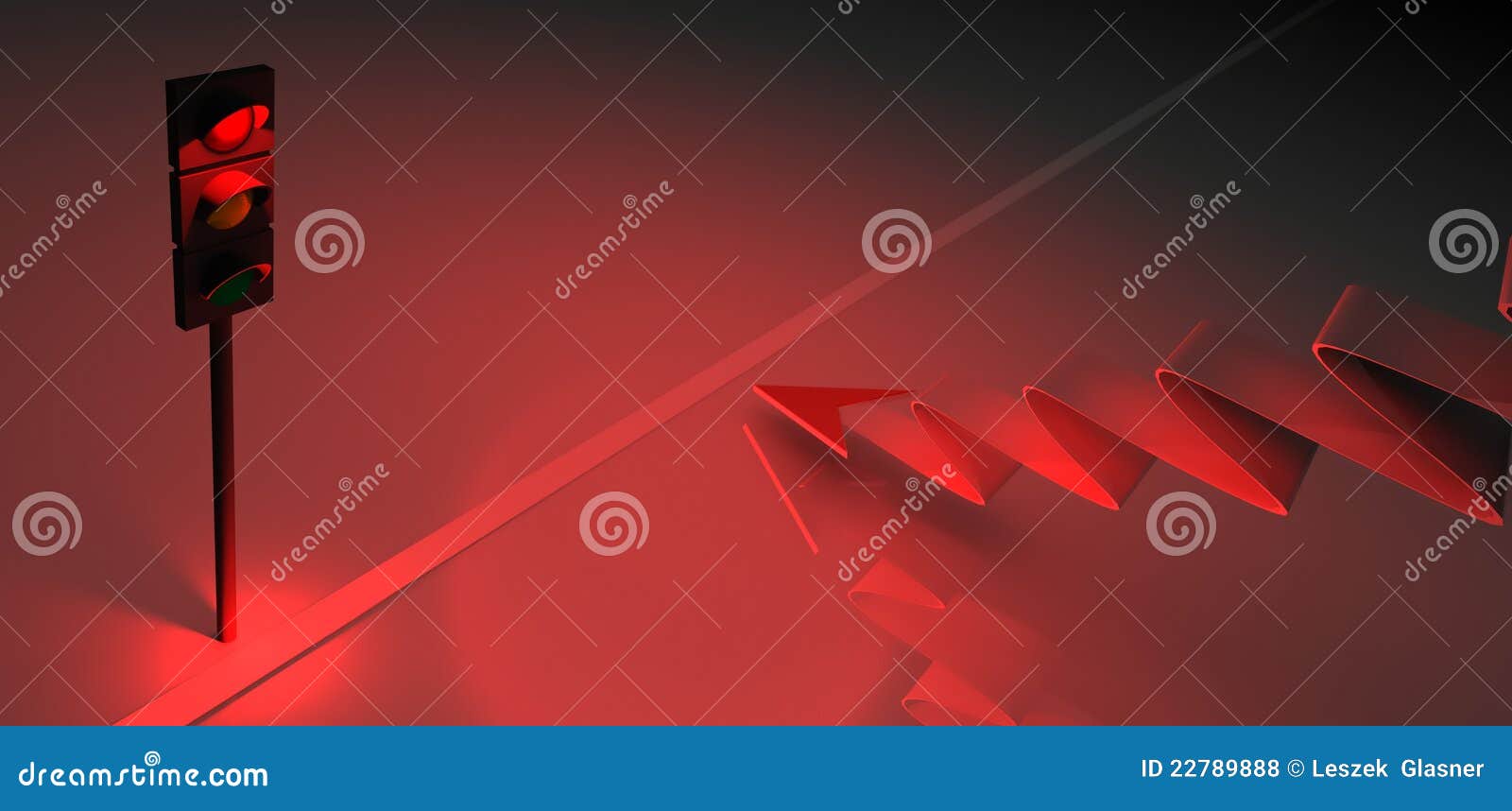 3d Red Traffic Light And Arrow Royalty-Free Stock Image | CartoonDealer ...