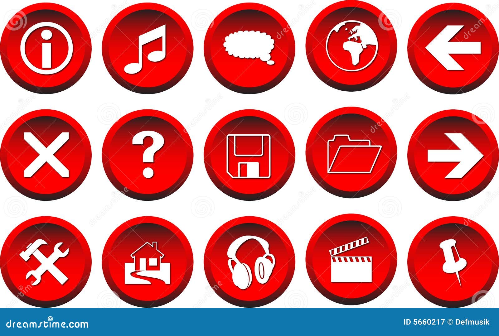 3d Red Vector Buttons Stock Vector Illustration Of Info 5660217