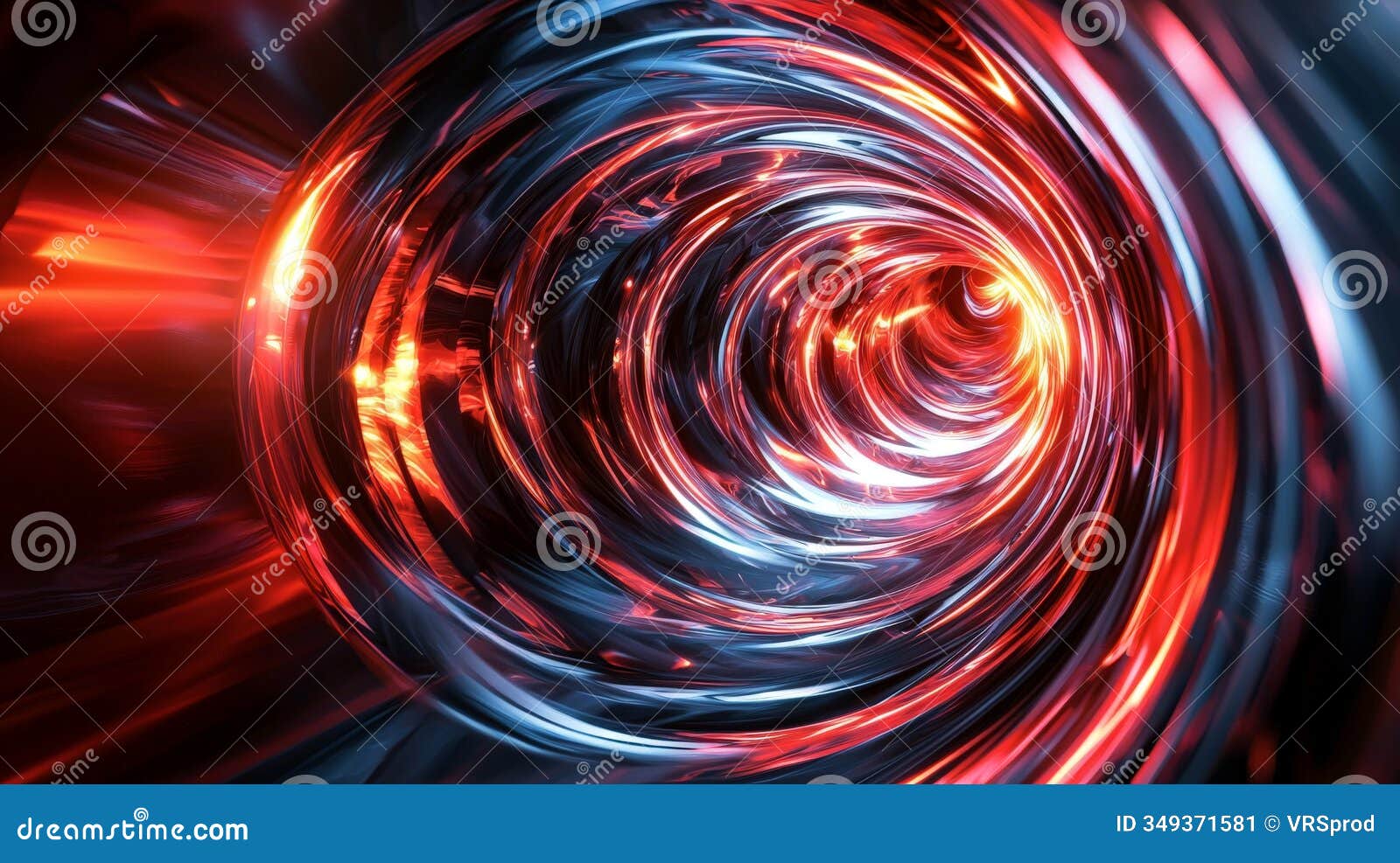 3D Red Vortex with Smooth Glowing Metallic Spiral Stock Image - Image ...